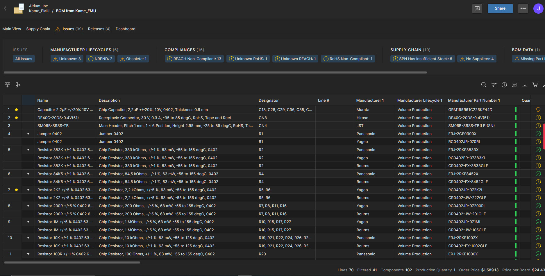 BOM Portal Issues Panel | Altium 365 BOM Portal | Video Tutorials | Learn Altium 365